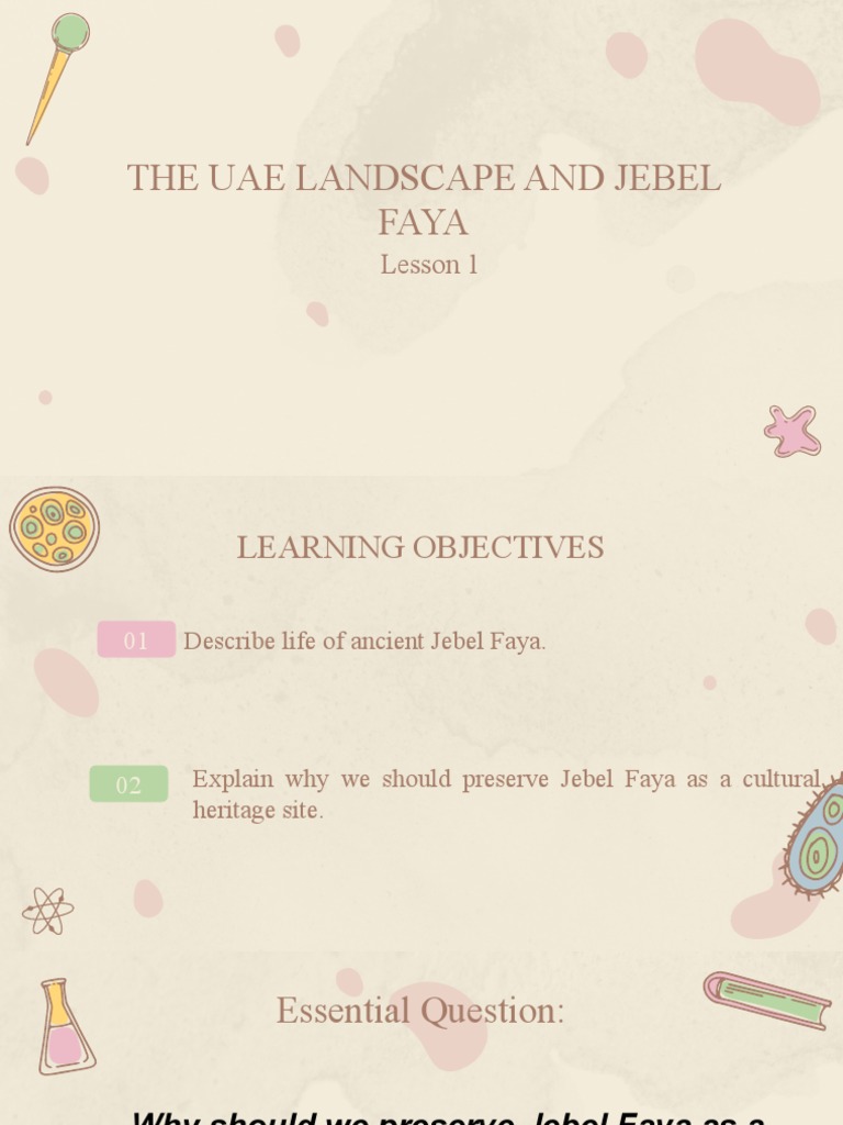 LESSON 1 - THE UAE LANDSCAPE AND JEBEL FAYA - Genyo | PDF