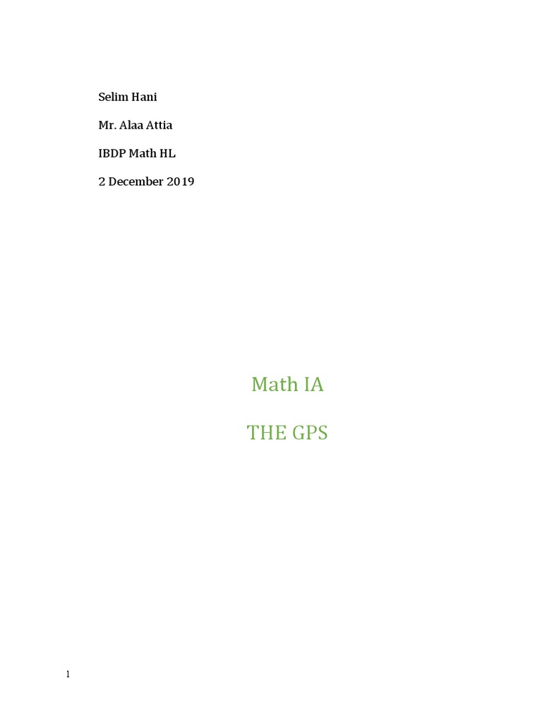 Math Ia Main | PDF | Global Positioning System | Science