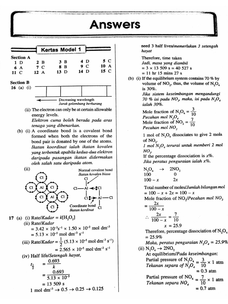 Chemistry Term 1 Ans | PDF