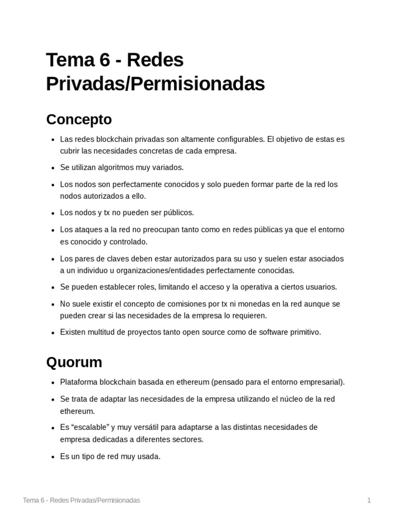 Redes Blockchain Privadas y Permisionadas | PDF | Computación ...