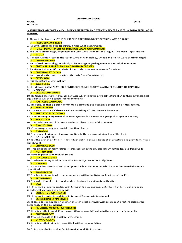 Criminology Reviewer | PDF | Criminology | Crimes