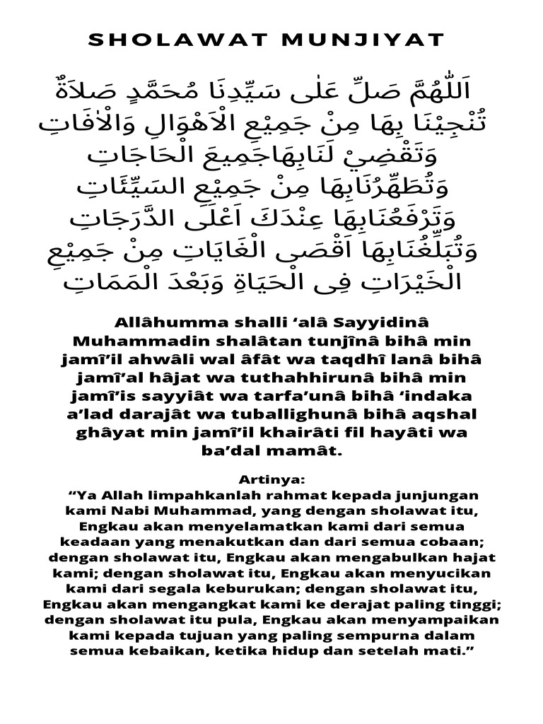 Sholawat Munjiyat | PDF