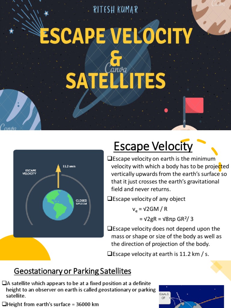 Escape Velocity & Satellites | PDF | Science & Mathematics