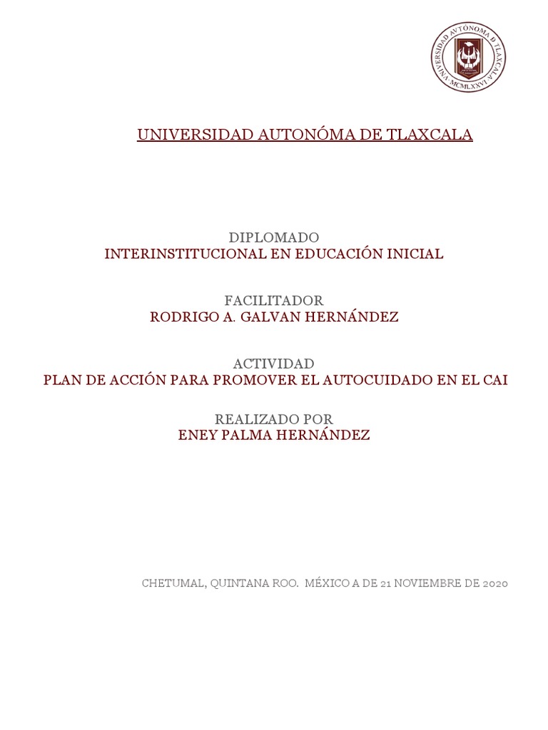 Plan de Autocuidado | PDF | Deportes | Método de enseñanza