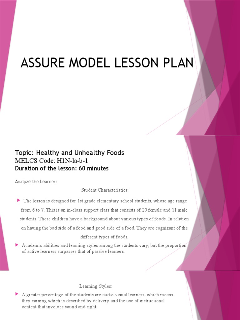 Final Assure Model Lesson Plan | PDF | Teaching Method | Learning
