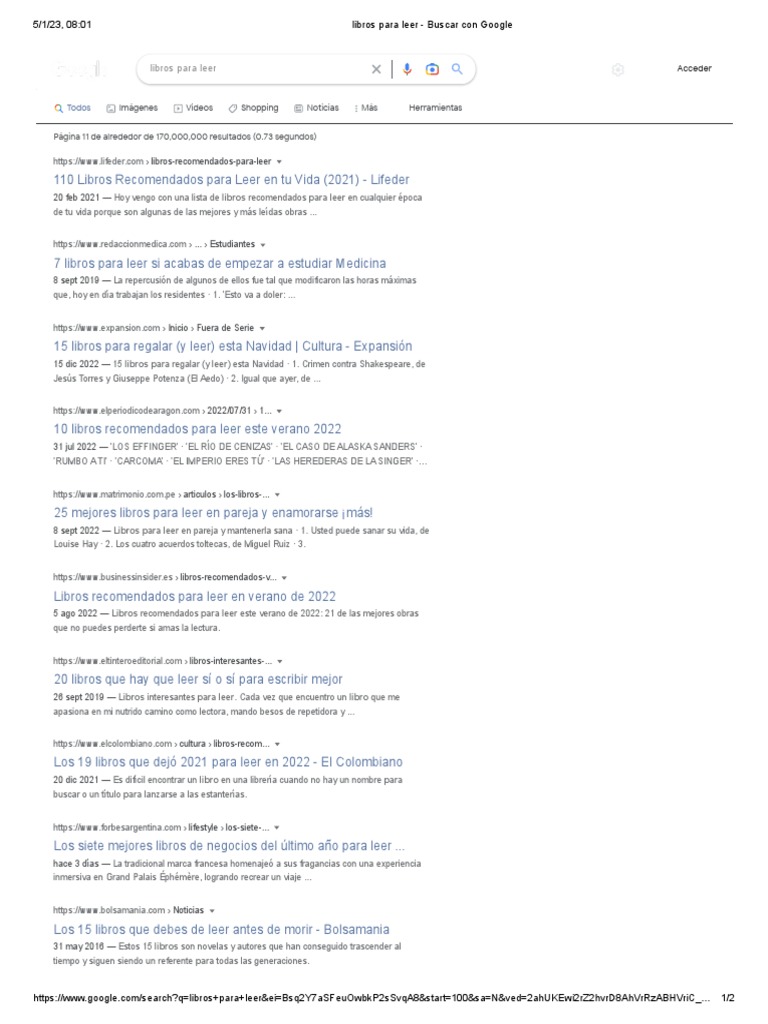 Libros Recomendados para Leer 2023 | PDF | Ficción general