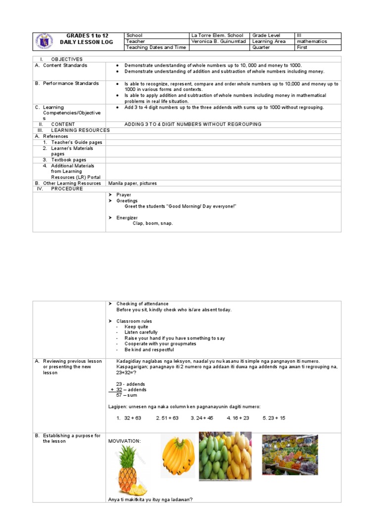 Dlp in Mathematics 3 (6) | PDF | Learning | Behavior Modification