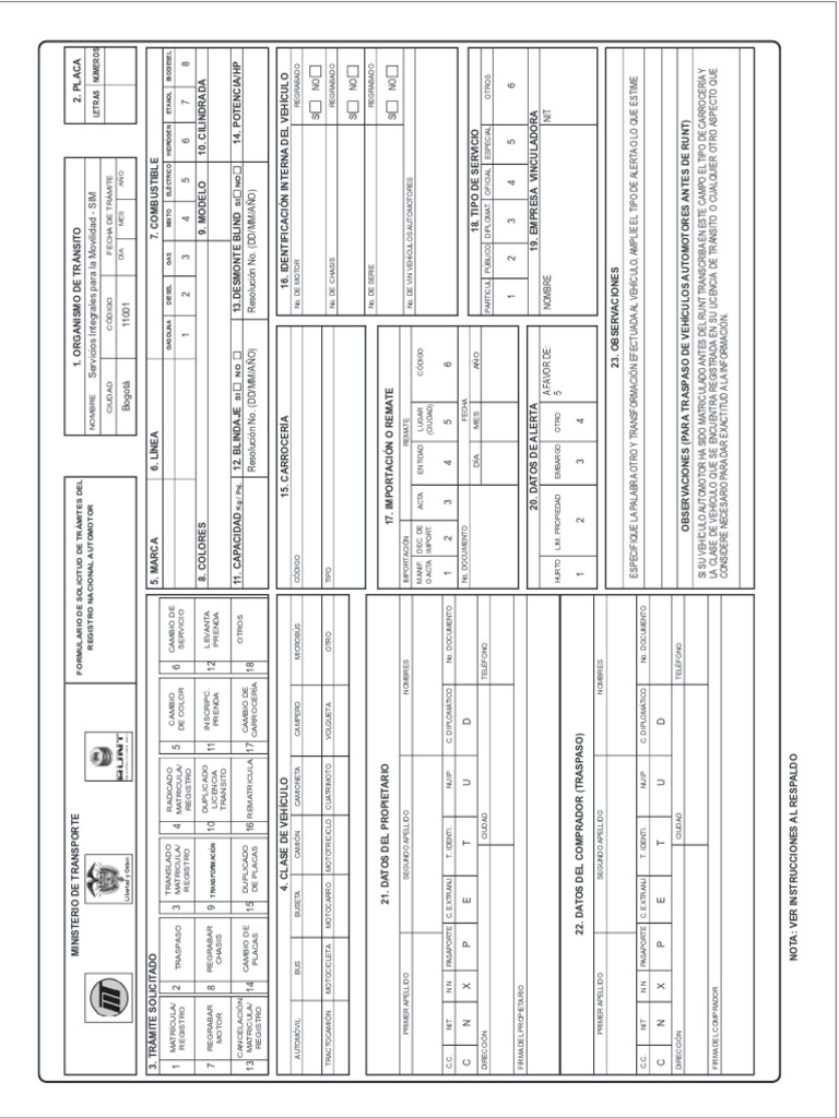 FORMULARIOS RUNT - Formulario-de-Solicitud-de-Trámites-del-Registro ...
