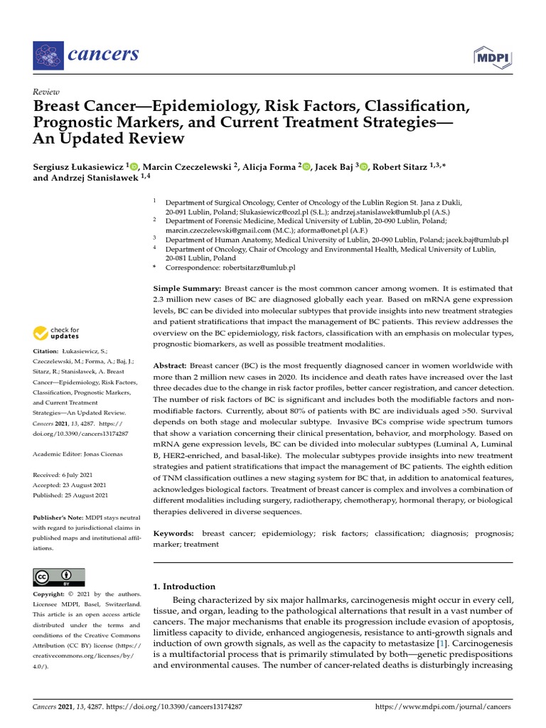 Breast Cancer-Epidemiology, Risk Factors, Classification, Prognostic ...