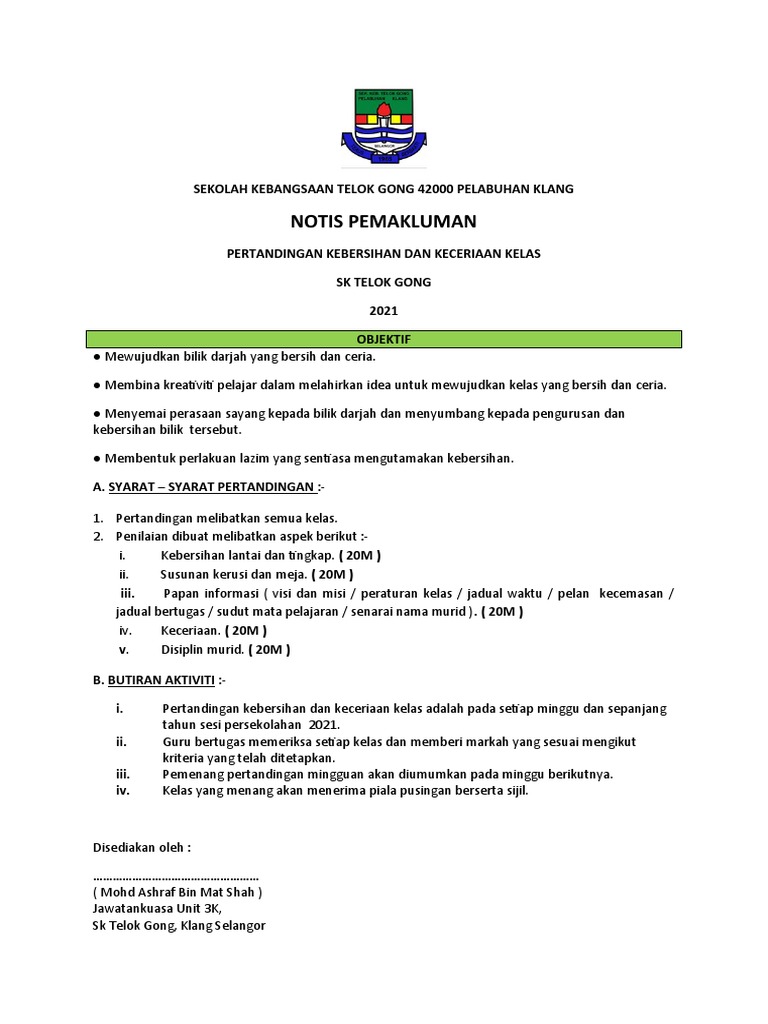 Notis Makluman | PDF