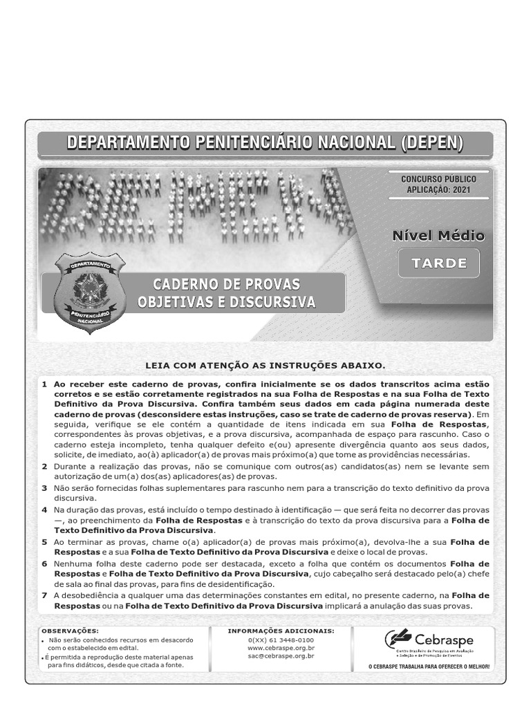 Cespe Cebraspe 2021 Depen Cargo 8 Agente Federal de Execucao Penal ... Cespe Cebraspe 2021 Depen Cargo 8 Agente Federal de Execucao Penal ...