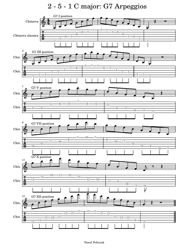 2 - 5 - 1 C Major G7 Arpeggios | PDF