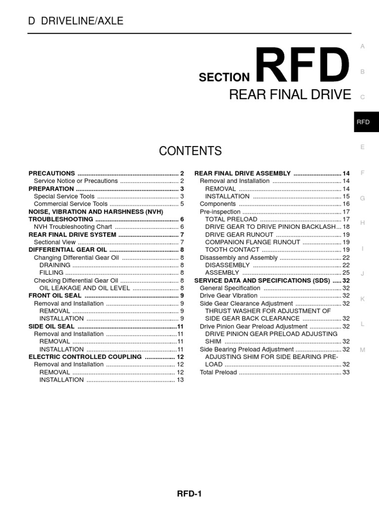 Rear Final Drive: Section | PDF | Gear | Axle
