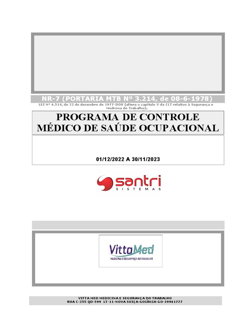 Pcmso - Santri Sistemas - 2022 - 2023 | PDF | Queimadura | Especialidades médicas