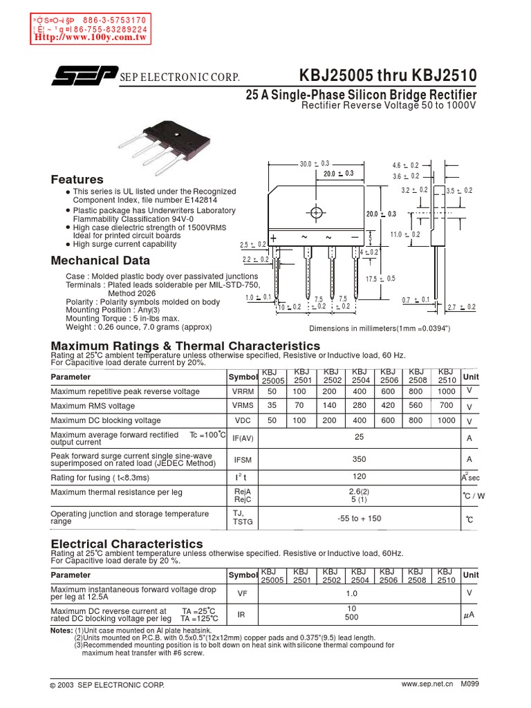 Data Sheet | PDF | Rectifier | Capacitor