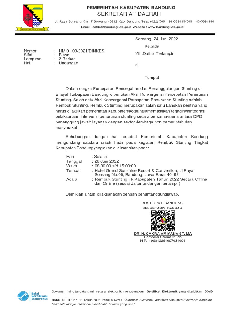Surat Undangan Rembuk Stunting 28 Juni 2022 Sunshine | PDF Surat Undangan Rembuk Stunting 28 Juni 2022 Sunshine | PDF
