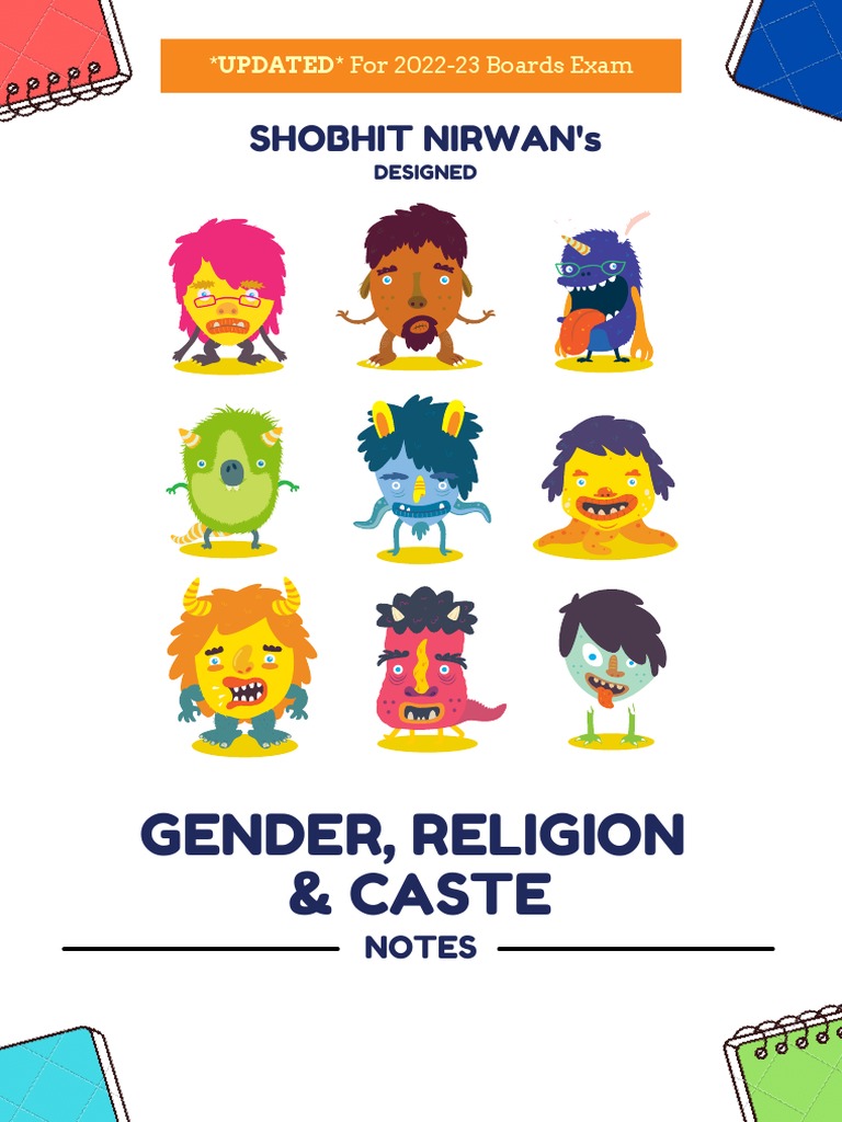 Class 10 Gender, Religion, and Caste Notes | PDF | Woman | Caste