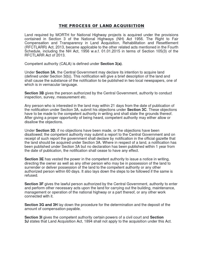 The Process of Land Acquisition | PDF | Common Law | Public Law