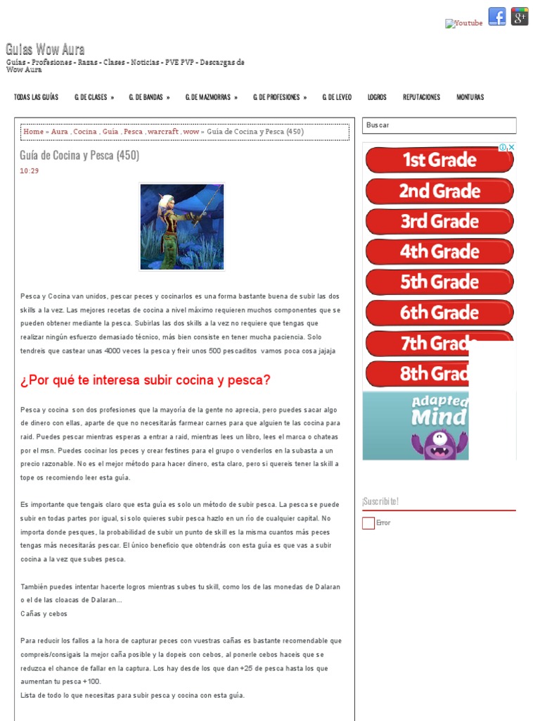 Guía de Cocina y Pesca (450) - Guias Wow Aura | PDF | Pescado