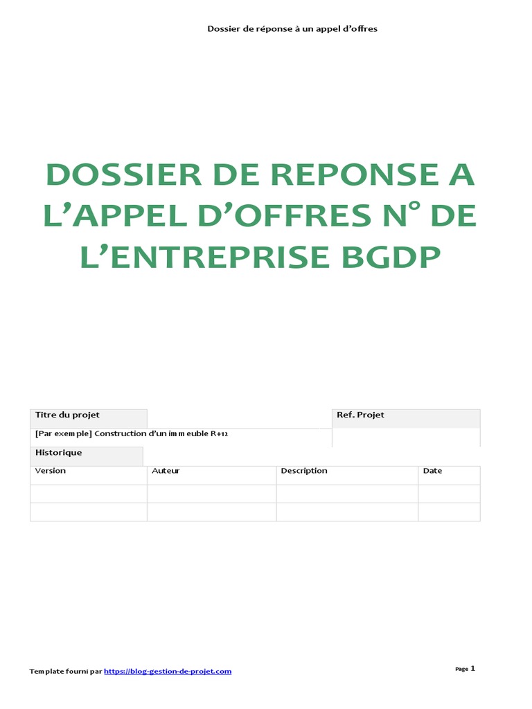 Réponse Appel Offre | PDF | Gestion de projet | Business