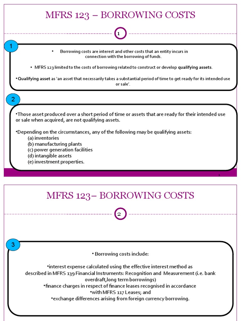 MFRS123 Borrowing Cost | Download Free PDF | Expense | Debt