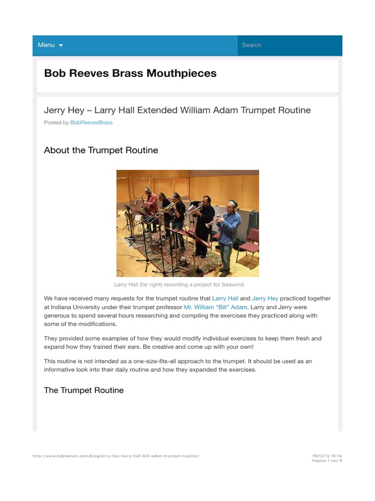 Jerry Hey Larry Hall Extended Adam Routine For Trumpet | Download Free ...