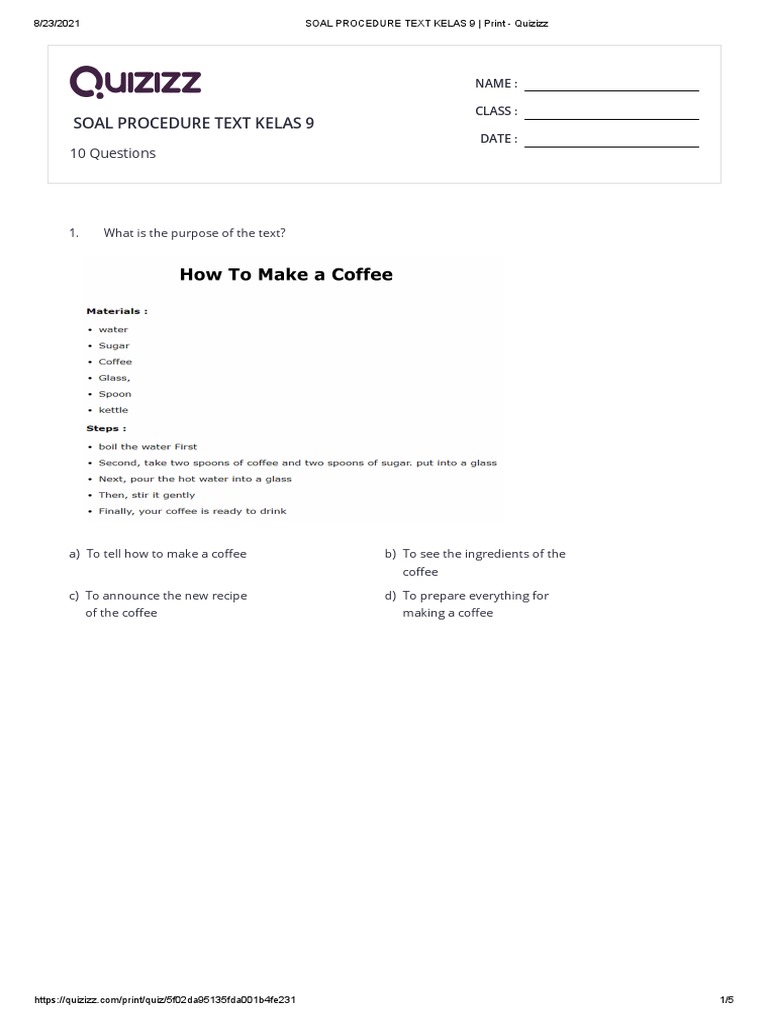 [Template] SOAL PROCEDURE TEXT KELAS 9 | PDF | Batter (Cooking) | Pancake