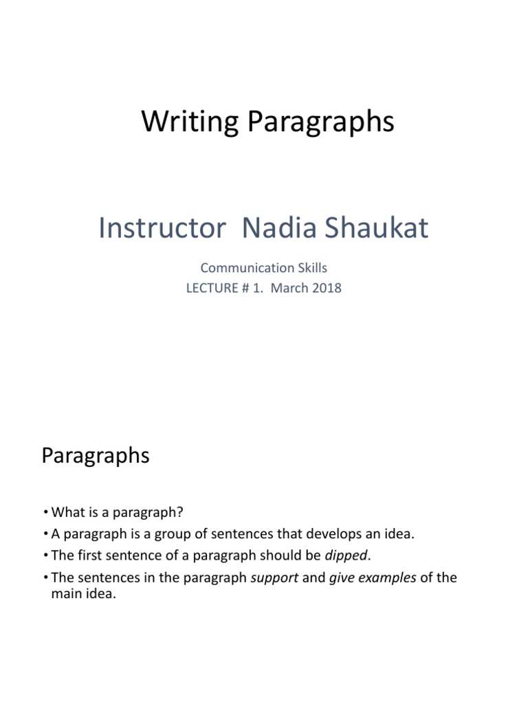 Writing Paragraphs - Copy - Copy | PDF | Paragraph | Brainstorming