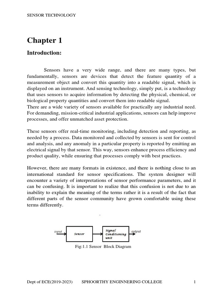 Sensor Technology Documentation Final | PDF