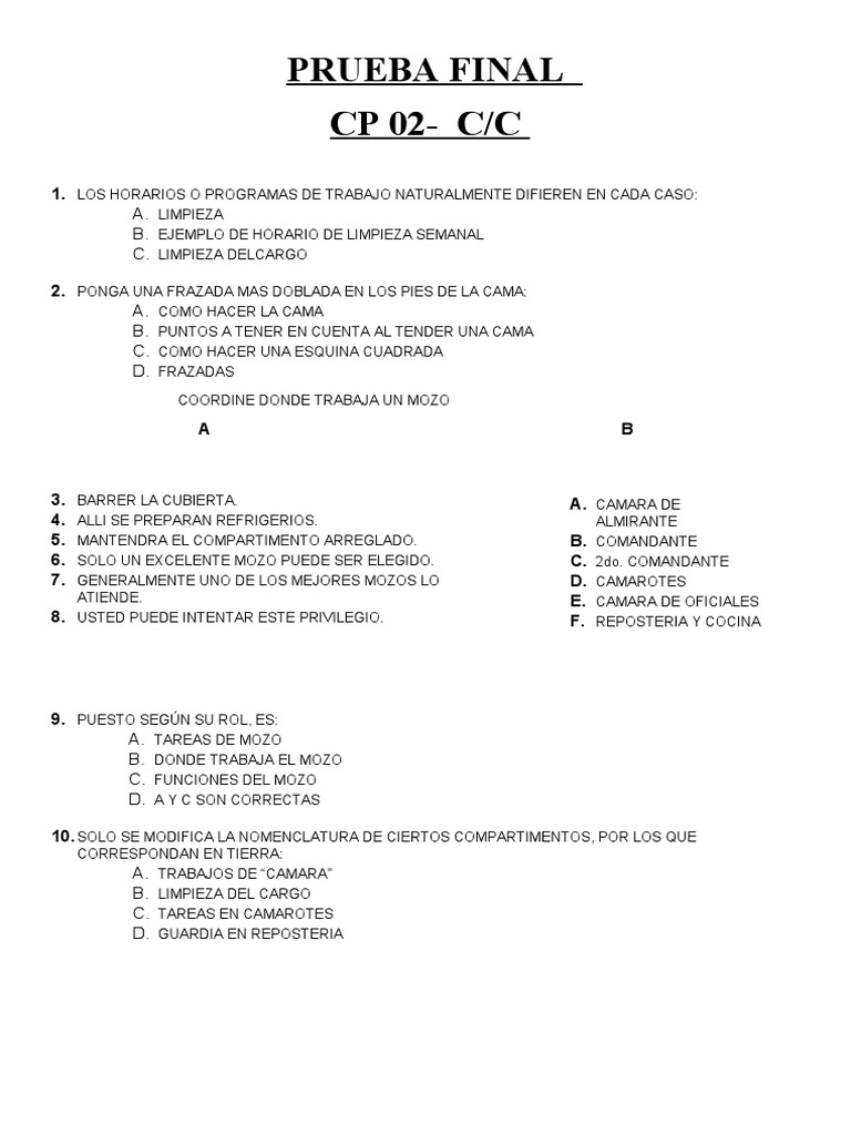 CP 02 Prueba Final | PDF | Alimentos | Vegetales