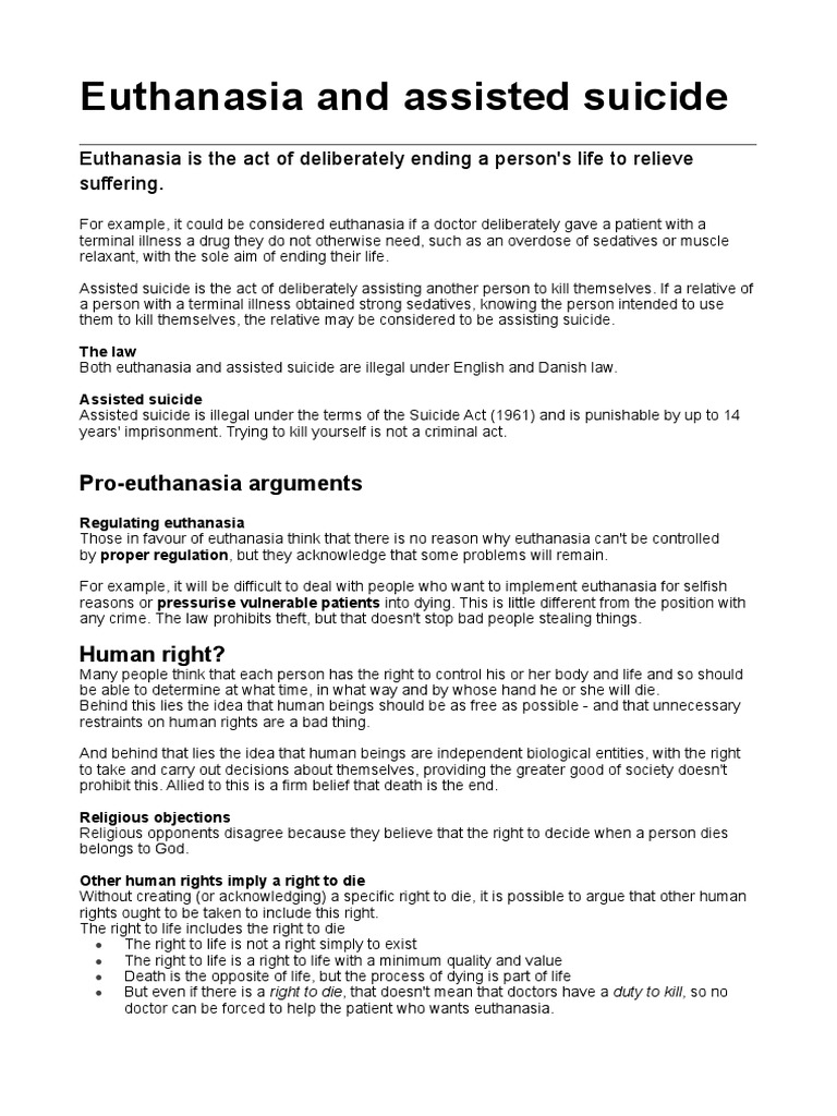 Euthanasia | PDF | Utilitarianism | Applied Ethics