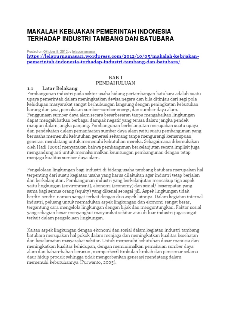 Makalah Kebijakan Pemerintah Indonesia | PDF