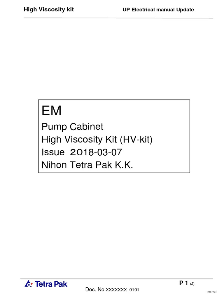 Em - 3497091 Tba8 110v HV Kit Pump Cabinet (180409) | PDF | Electrical ...