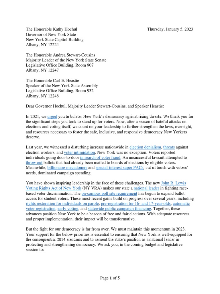 Coalition Letter Urges New York State Leaders To Protect and Strengthen ...