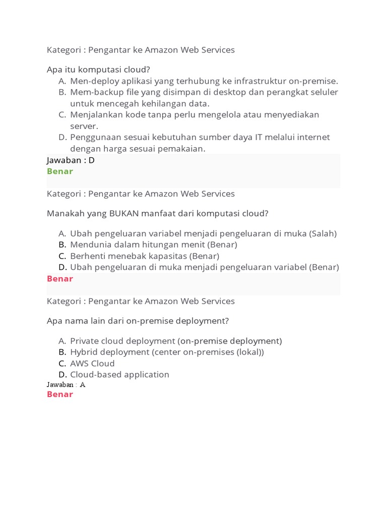 Ujian AWS 1 | PDF