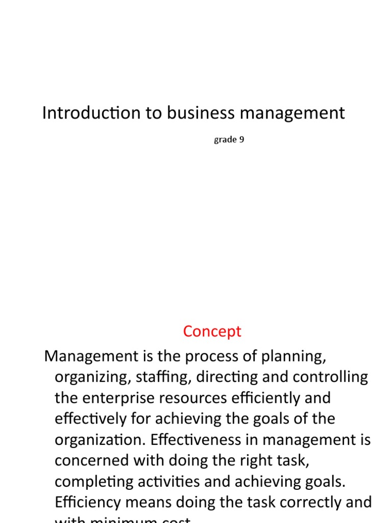Grade 9 Business Management | PDF