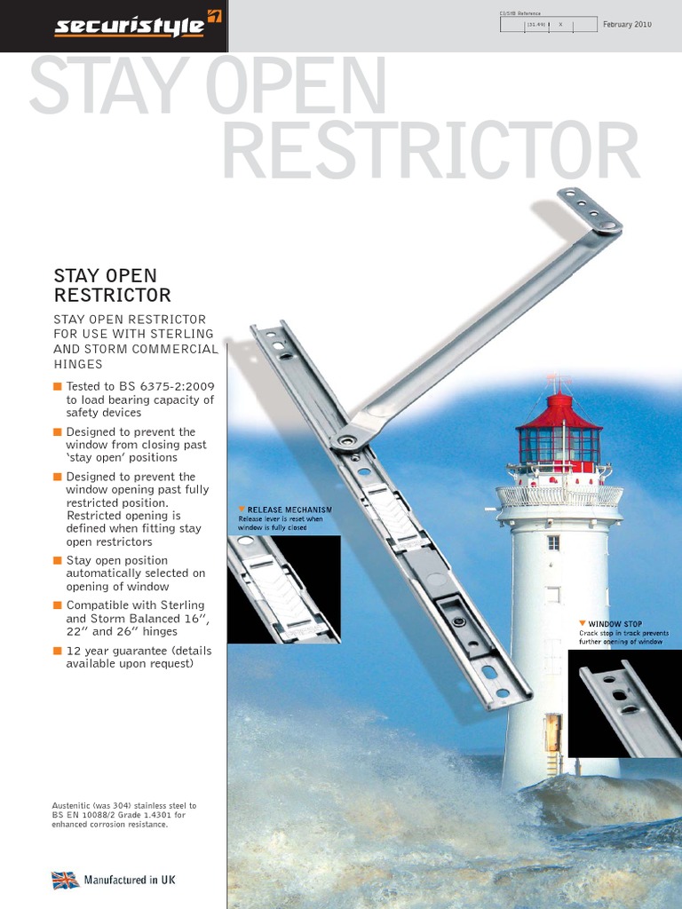 Stay Open Restrictor | Download Free PDF | Equipment | Manufactured Goods