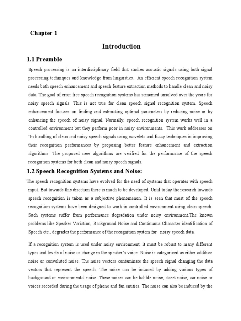 Introduction | PDF | Wavelet | Speech Recognition
