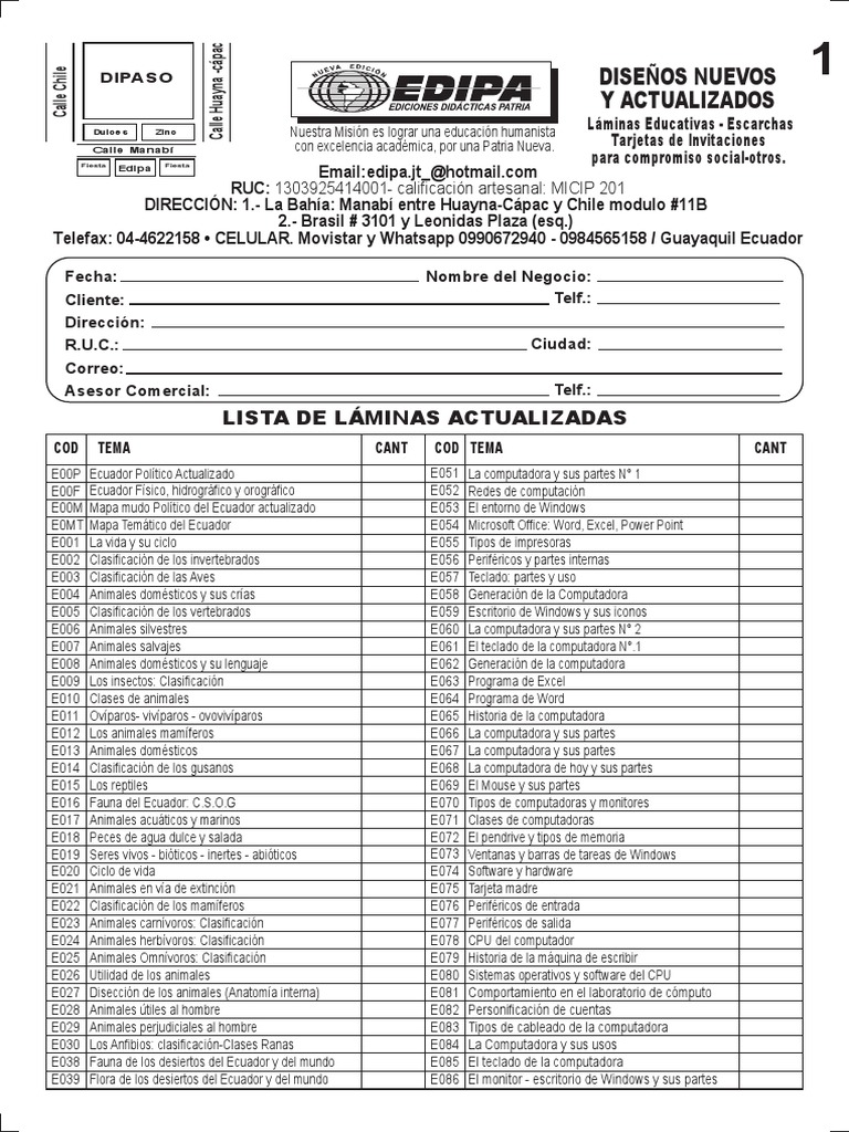 Lista Edipa Corregida 1 | PDF | Plantas | Ecuador