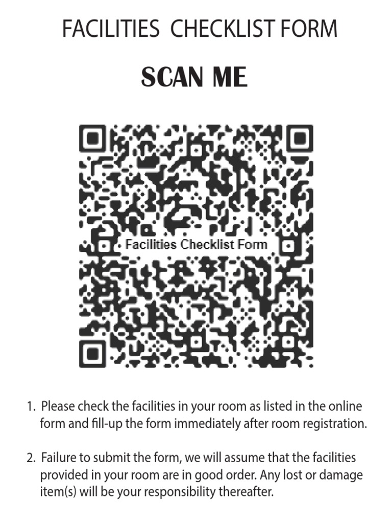 QR Code Facilities Checklist Form | PDF
