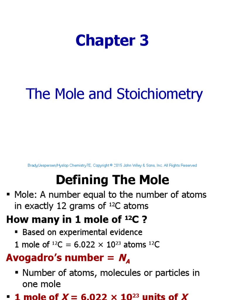 ch03 CHIMESTRY | PDF | Mole (Unit) | Stoichiometry