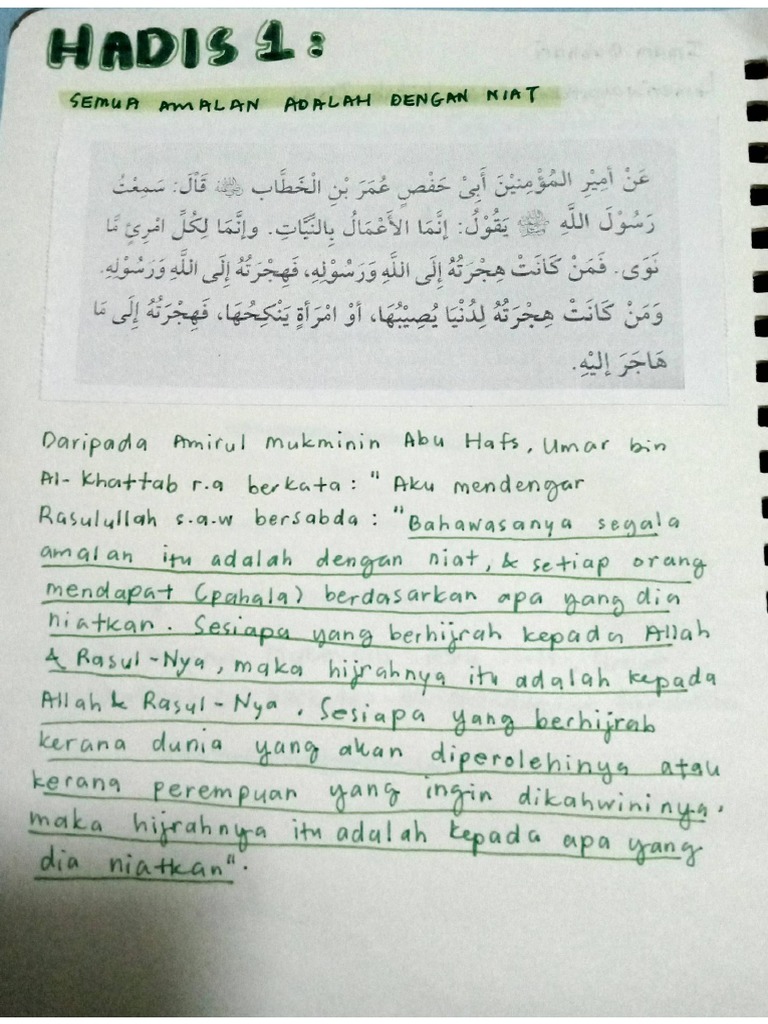 Hadis 1 (Niat) | PDF