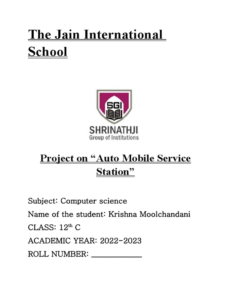 The Jain International School Computer Project# | PDF | Software ...