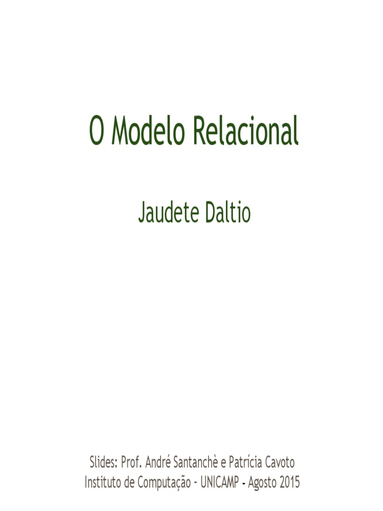 Teoria-Relacional-Modelagem de Dados | PDF | Modelo relacional | Base ...