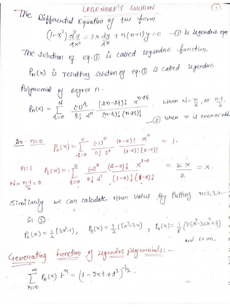 Legendre Equation & Euler Method | PDF