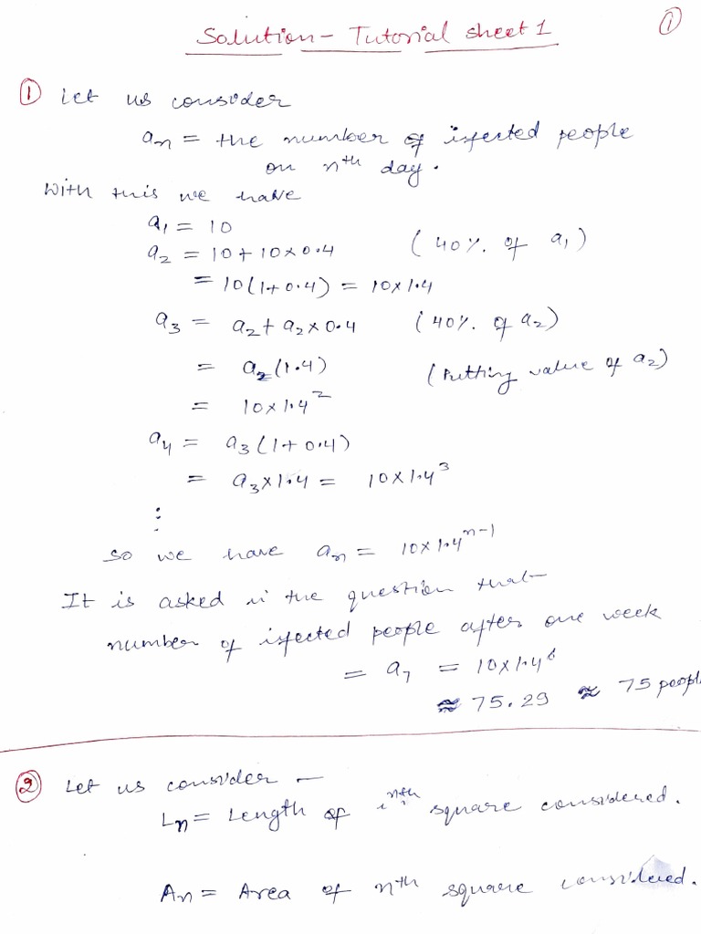 Solution - Tutorial Sheet 1 - EMAT101L - 2022-23 | PDF | Science & Mathematics