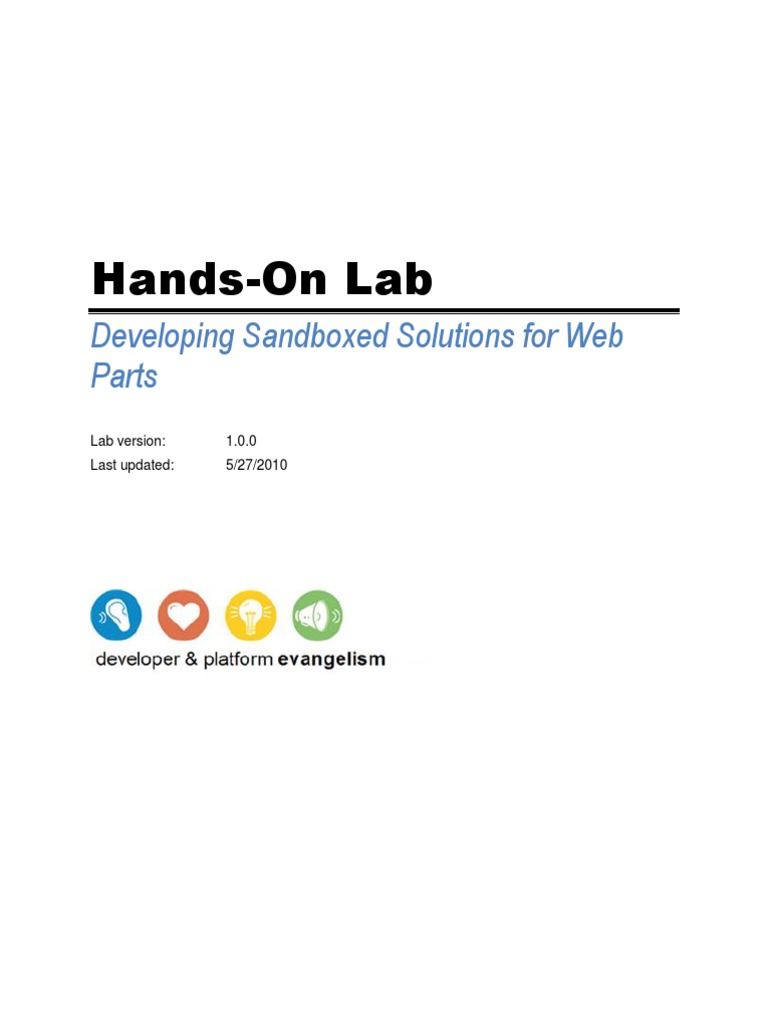 Hands-On Lab: Developing Sandboxed Solutions For Web Parts | PDF | Share Point | Microsoft ...