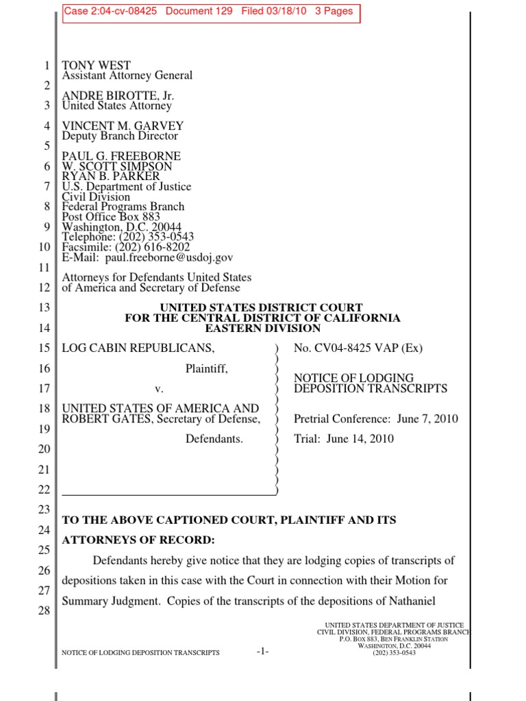 United States District Court For The Central District of California ...