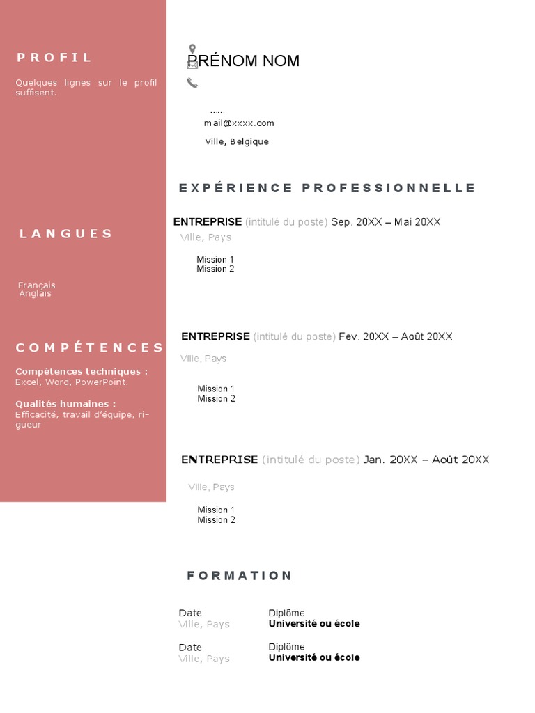 Modele CV Maroc Word 2 | PDF