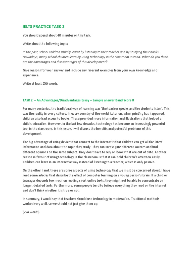 GT Writing Task2 Advantages Disadvantages | PDF | Learning | Teachers